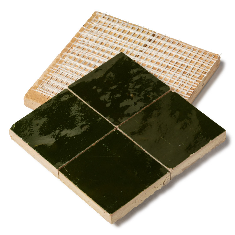 Echantillon de Zellige Vert Impérial 5x5 cm| RO'MA Nature