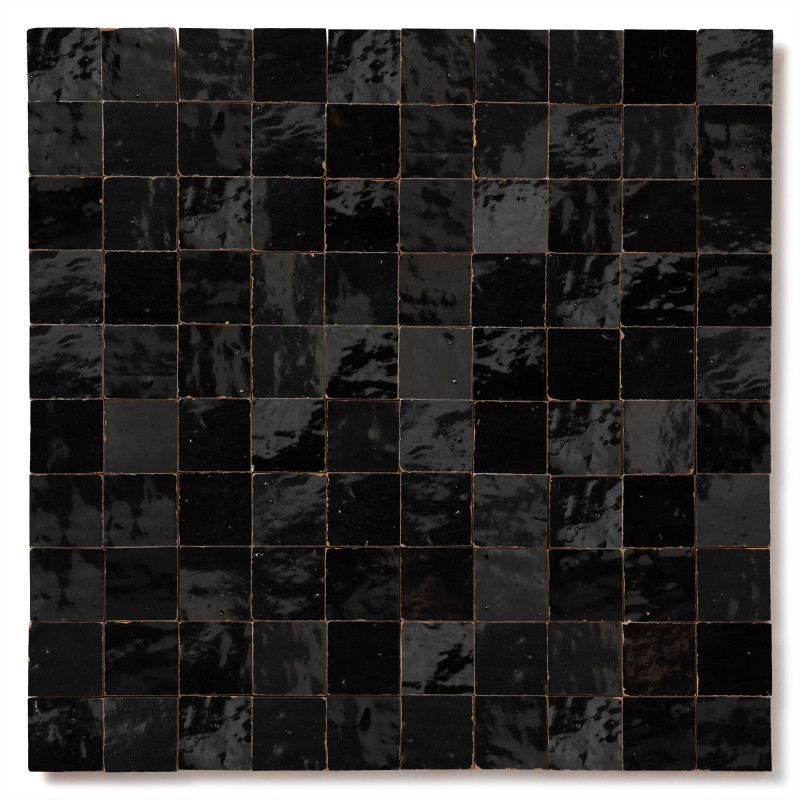 Zellige Marocain Noir Intense 3x3 cm | RO'MA Nature