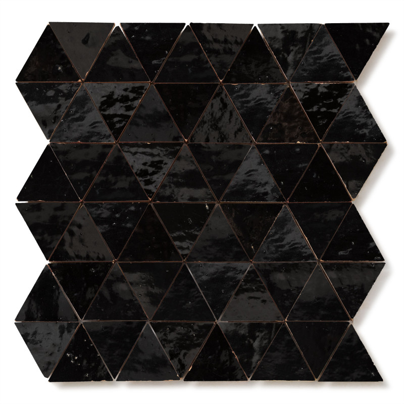 Zellige Marocain Noir Intense Triangle petit 4,9 cm | RO'MA Nature