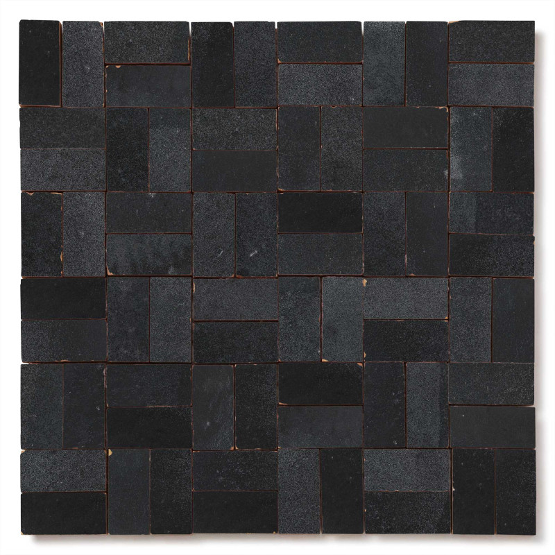 Zellige Marocain Noir Métal 2,4x4,9 cm | RO'MA Nature