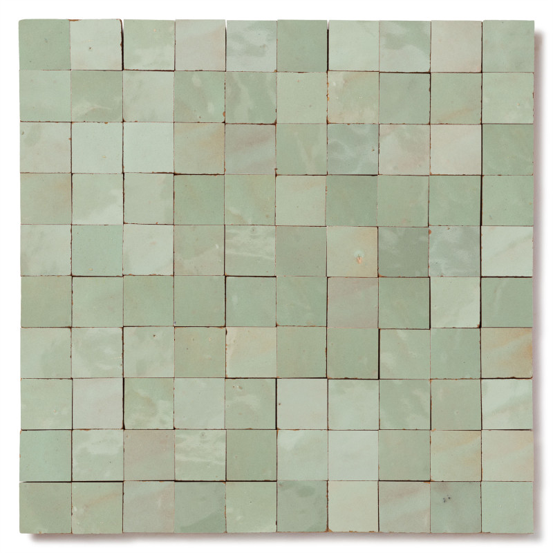 Zellige Marocain Vert Tilleul 3x3 cm | RO'MA Nature