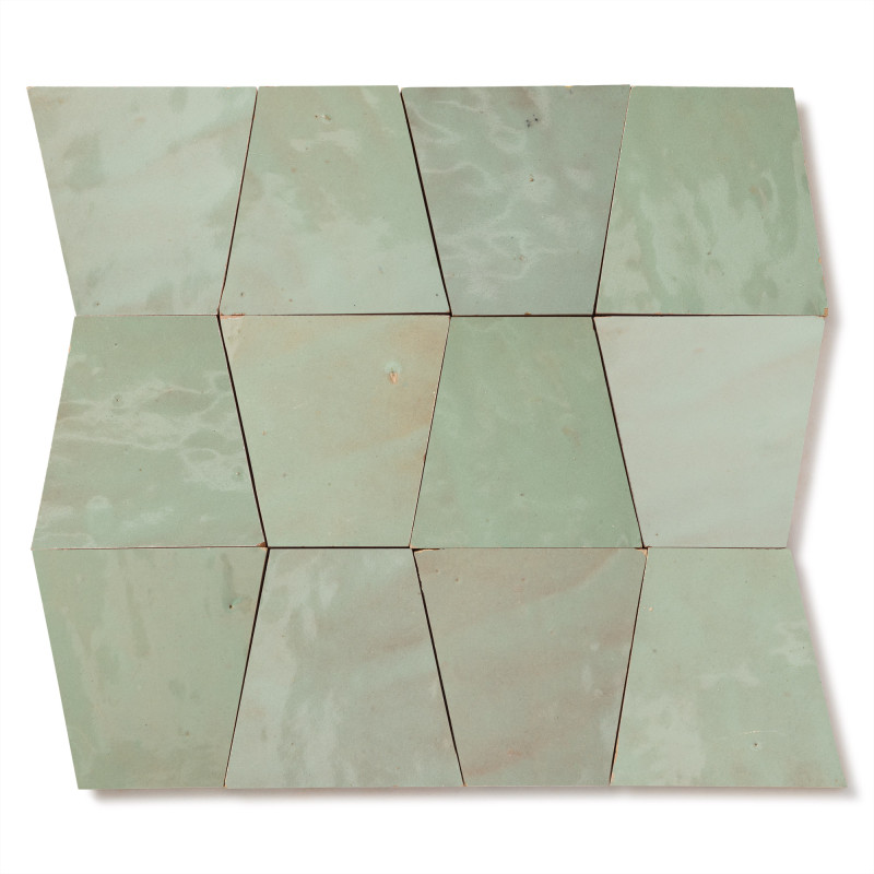 Zellige Marocain Vert Tilleul Trapèze 10x10x7 cm | RO'MA Nature