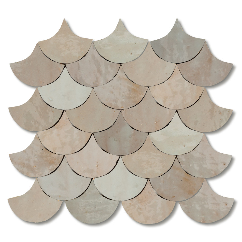 Zellige Marocain Gris Beige Ecaille petit 7,8x9,8 cm | RO'MA Nature